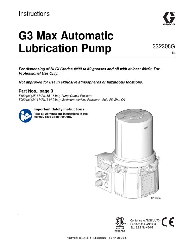 Graco Technical G3 Max Pump 332305EN G 1 of 2 | PDF | Electrical ...