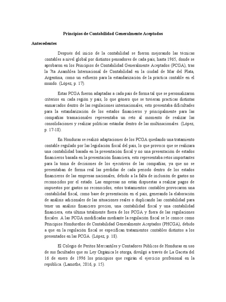 PCGA - Los Principios de Contabilidad Generalmente Aceptados | PDF ...