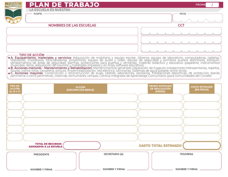 LEEN Formato Plan de Trabajo PDF | PDF