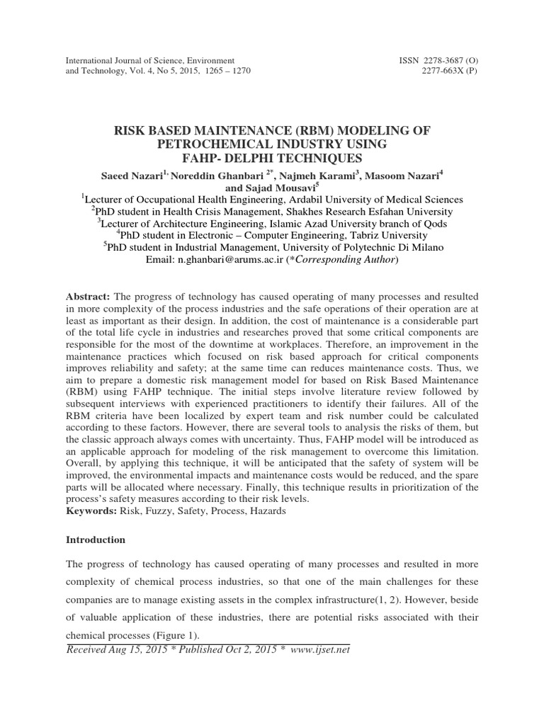 Modelo para RBM | PDF | Risk | Reliability Engineering