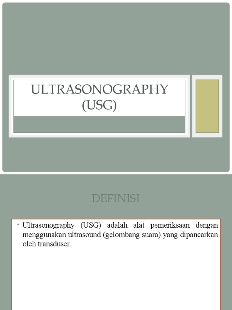 Ultrasonography (Usg) | PDF
