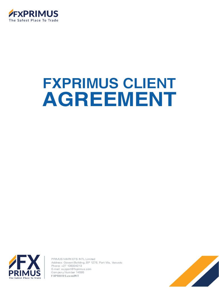 FXPRIMUS Client Agreement VU PDF | PDF | Margin (Finance) | Contract For Difference