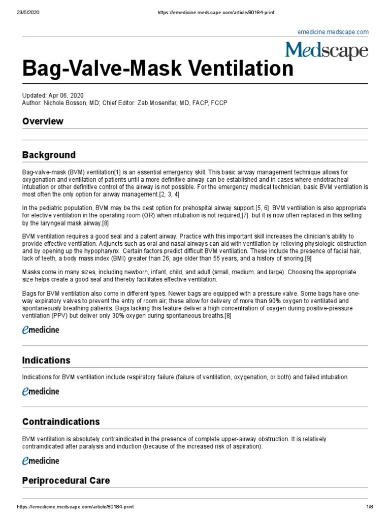 Bag-Valve-Mask Ventilation | PDF | Breathing | Health Care