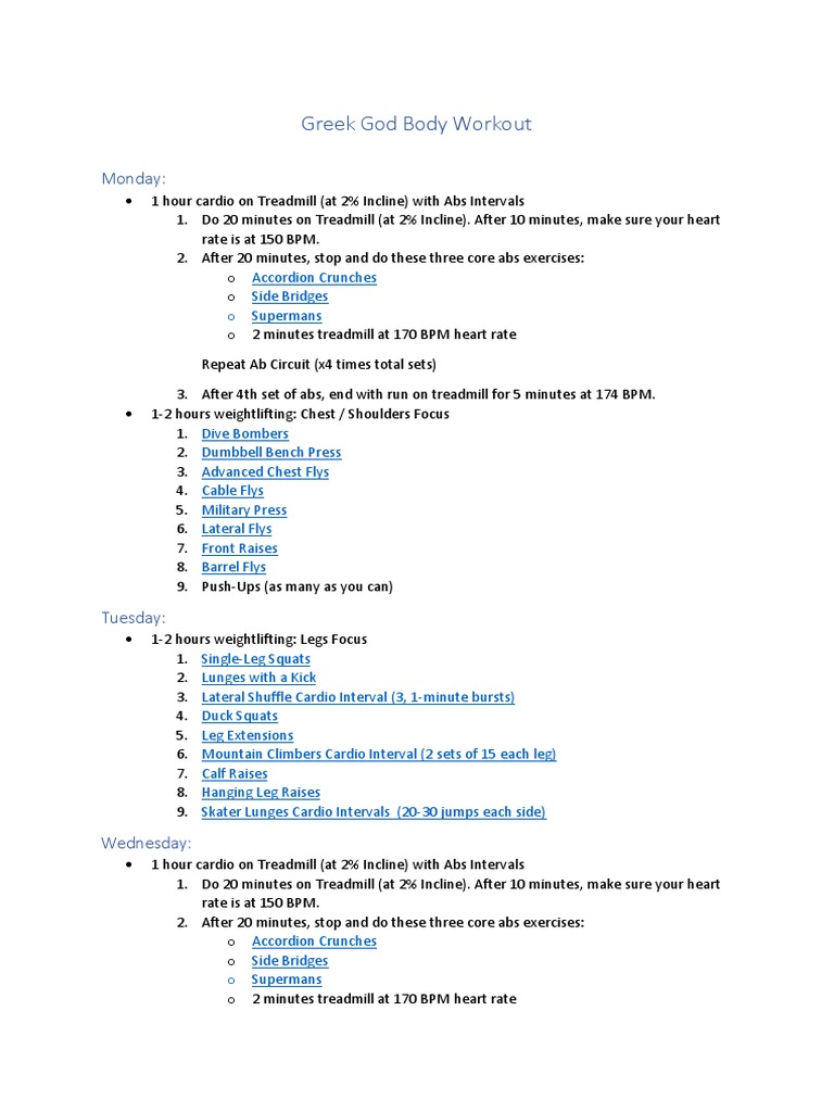 Greek God Body Workout 2 PDF | PDF | Weight Training | Dance Science