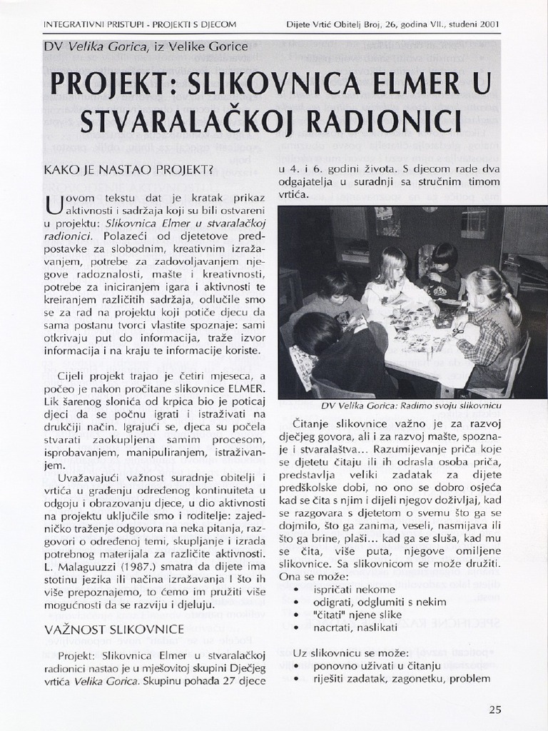 26 DVO 9 Projekt Slikovnica Elmer U Stvaralackoj Radionici PDF | PDF