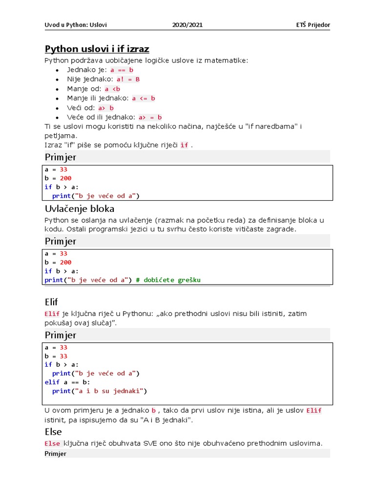 Uvod U Python 04 | PDF