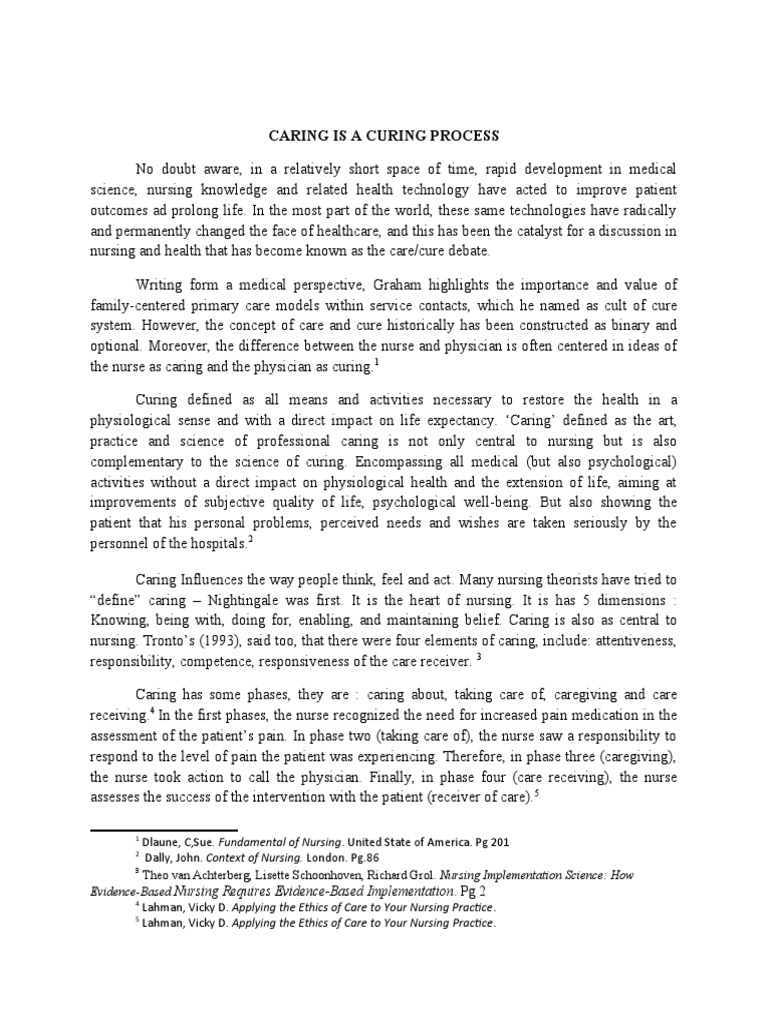 Caring Is A Curing Process | PDF | Cure | Nursing