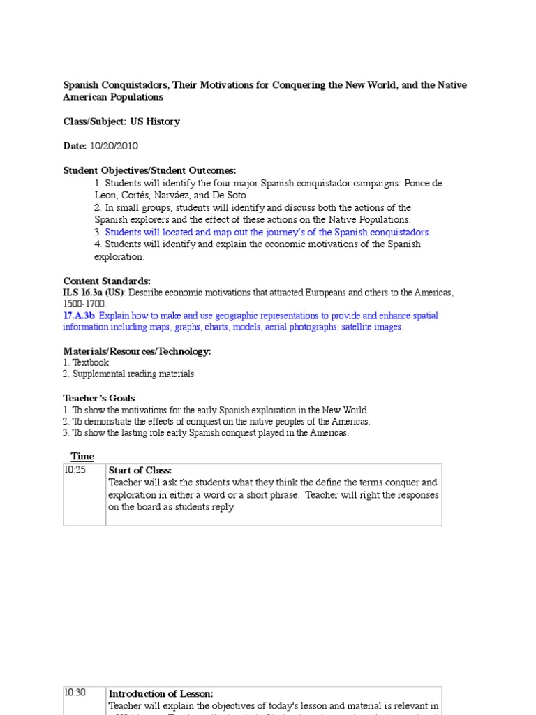 Spanish Conquistadors: Goals and Impact | PDF | Conquistador | Spanish ...