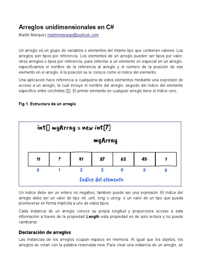 Arreglos Unidimensionales en C# | PDF