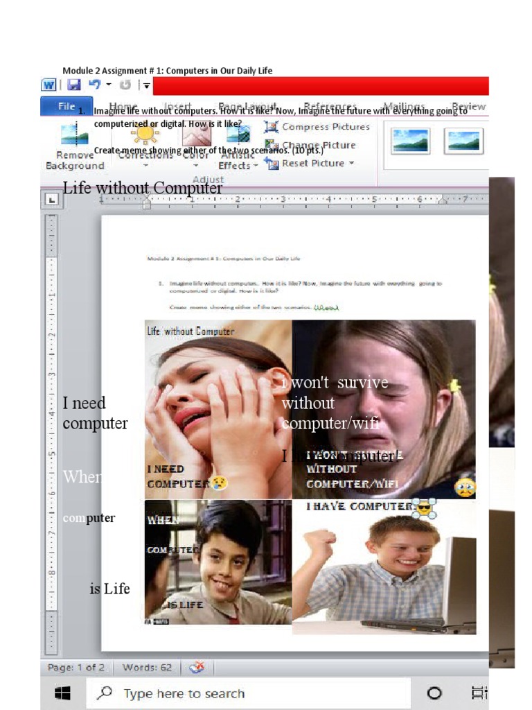 Life Without Computer: I Won't Survive Without Computer/wifi When | PDF