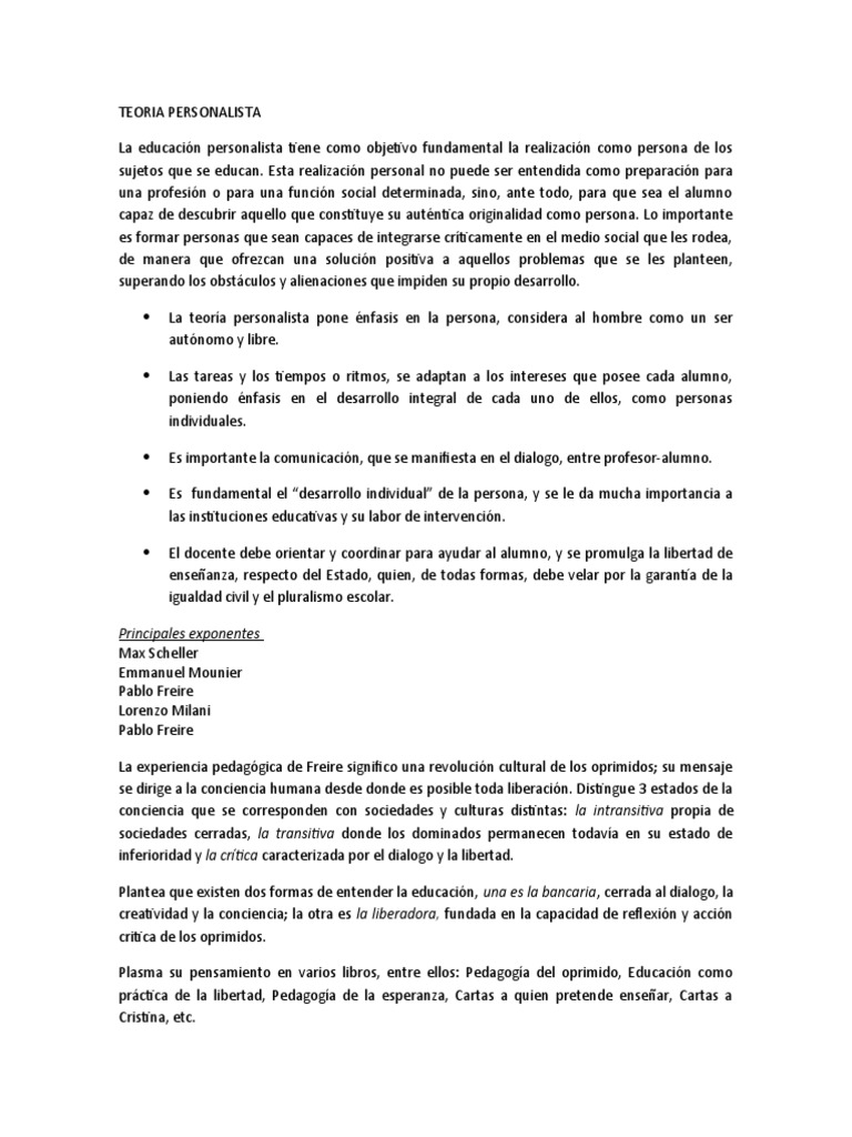 Teoria Personalista | PDF