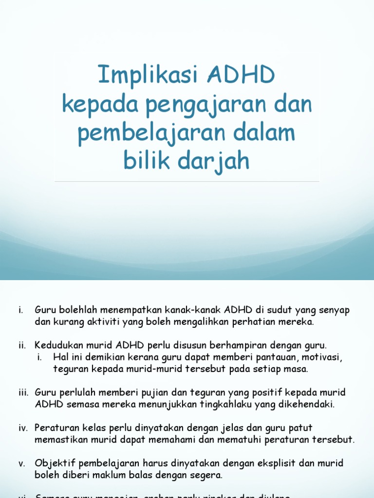 EDUP 3023 Tutorial ADHD | PDF