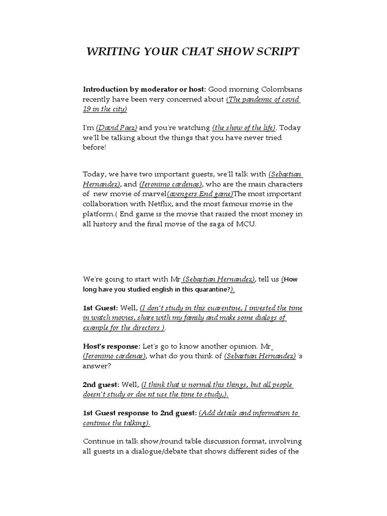 Writing Your Walk Show Script | PDF