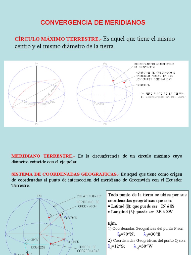 3 Semana - Convergencias de Meridianos | PDF | Sistema coordinado | Latitud