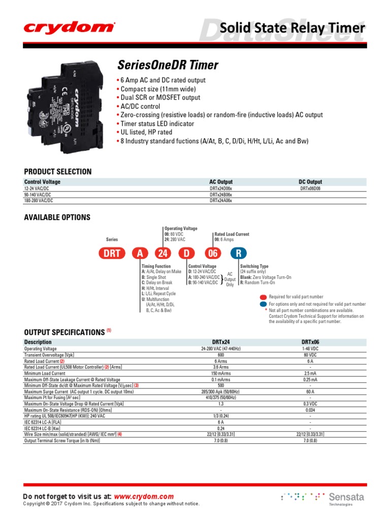 Data Sheet Dr Relay Timer Pdf Relay Alternating Current
