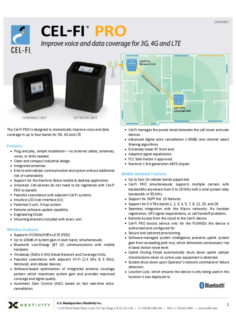 Cel-Fi: Improve Voice and Data Coverage For 3G, 4G and LTE | PDF ...