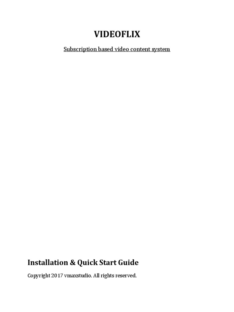 Installation & Quick Start Guide - Videoflix PDF | Download Free PDF ...