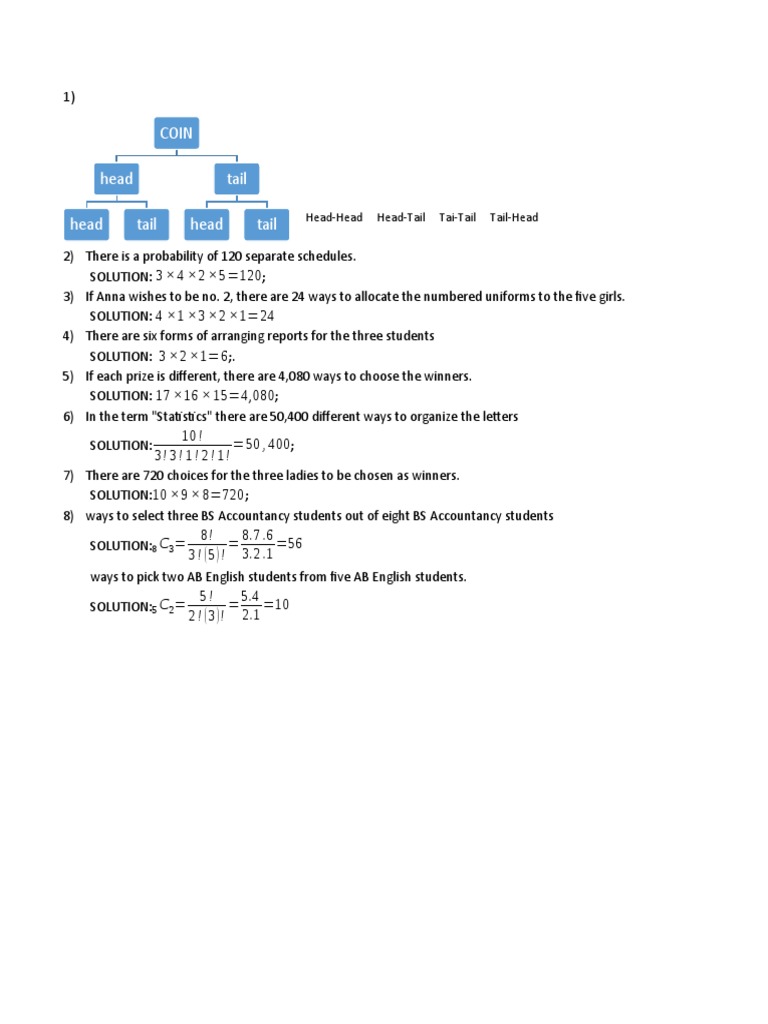 Probability and Combinatorics Solutions | PDF | Teaching Methods & Materials