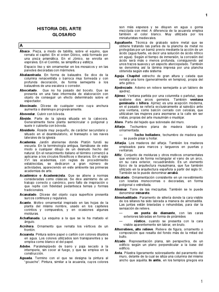 Glosario de Historia del Arte | PDF | Hazme | Bóveda (Arquitectura)