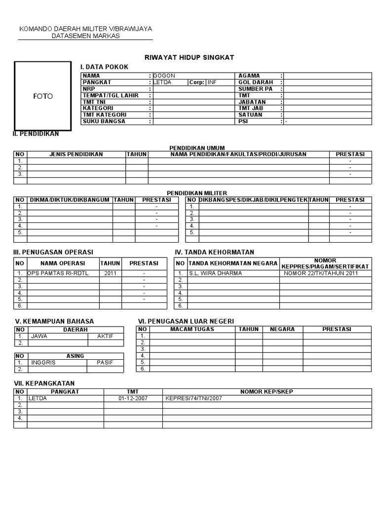 Contoh Format RH | PDF