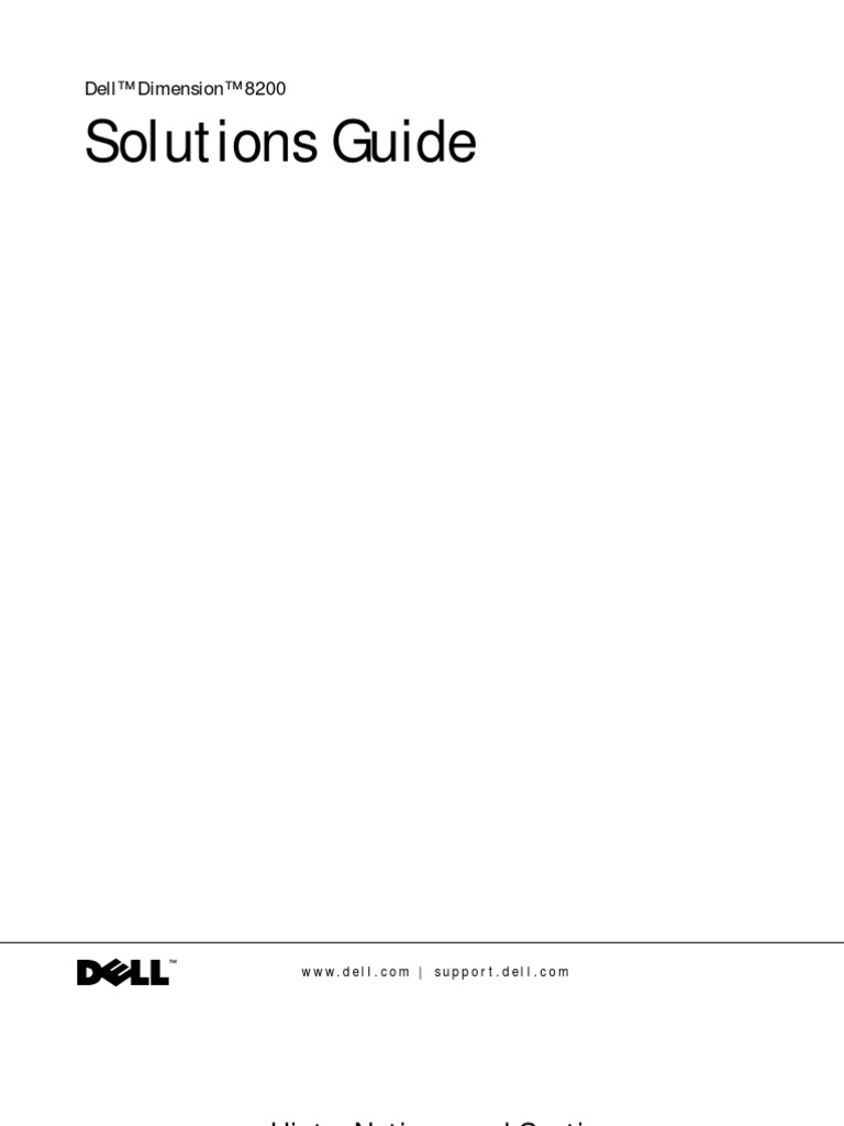 Solutions Guide: Dell™ Dimension™ 8200 | PDF | Device Driver ...