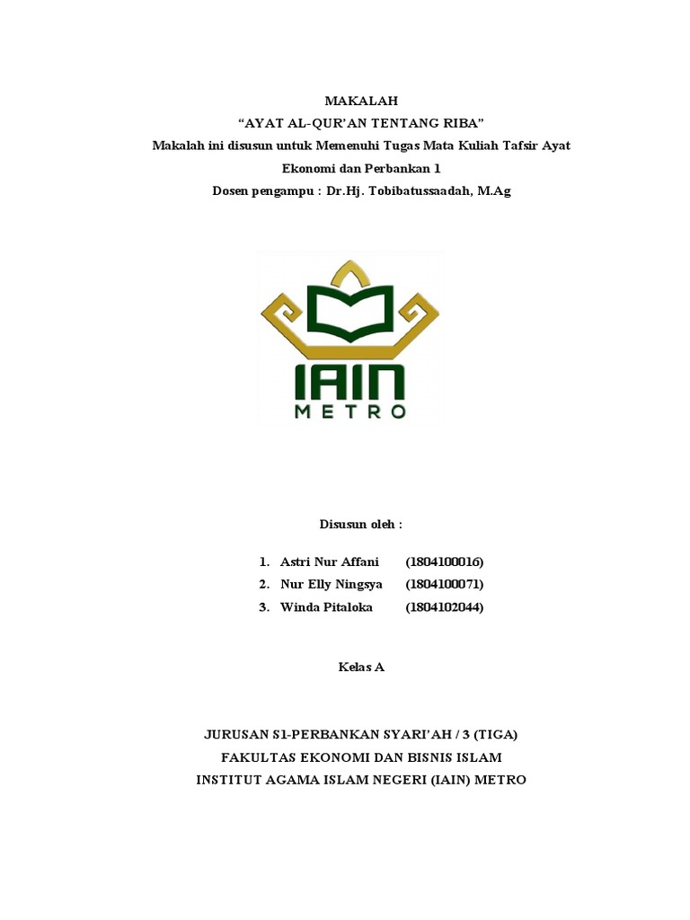 Ayat Al-Qur'an Tentang Riba | PDF