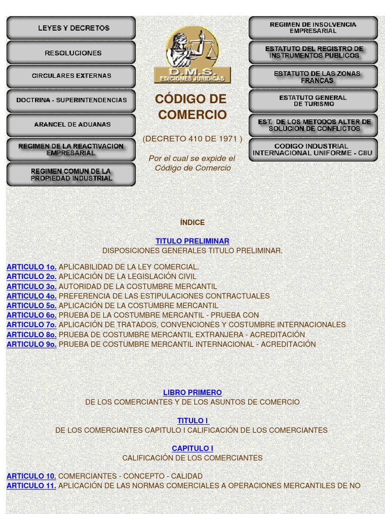 Codigo de Comercio - Colombia - DMS PDF | PDF | Sociedad de responsabilidad limitada | Patentar