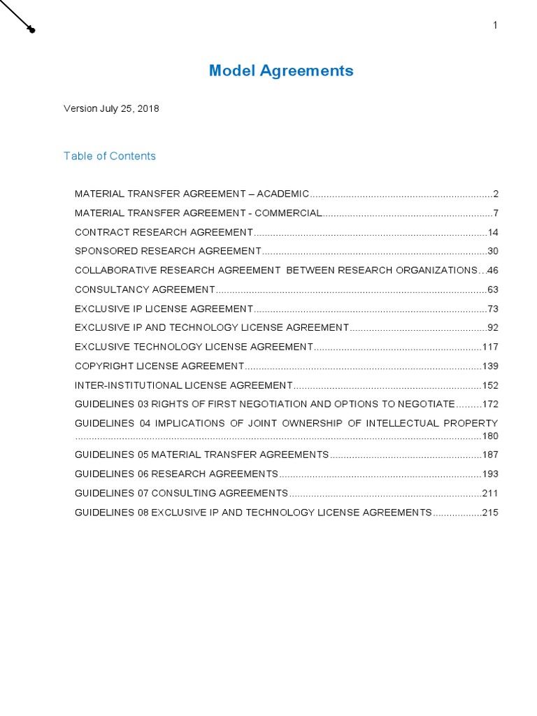 Model Agreements | PDF | Intellectual Property | Indemnity
