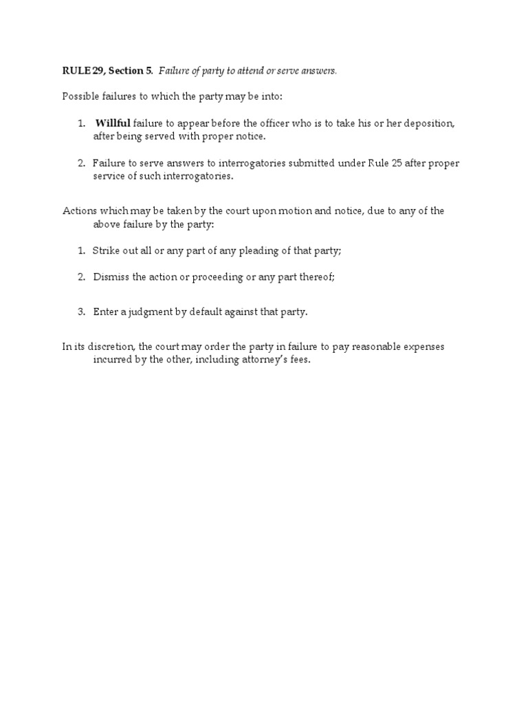 RULE 29 Section 5 PDF | PDF