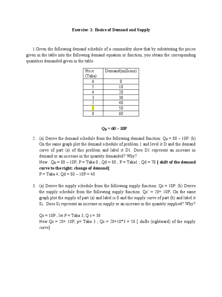 Elasticity and Demand Exercise | PDF | Demand | Price Elasticity Of Demand