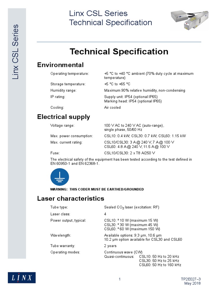 CSL Series Tech Spec Iss3 | PDF | Alternating Current | Hertz