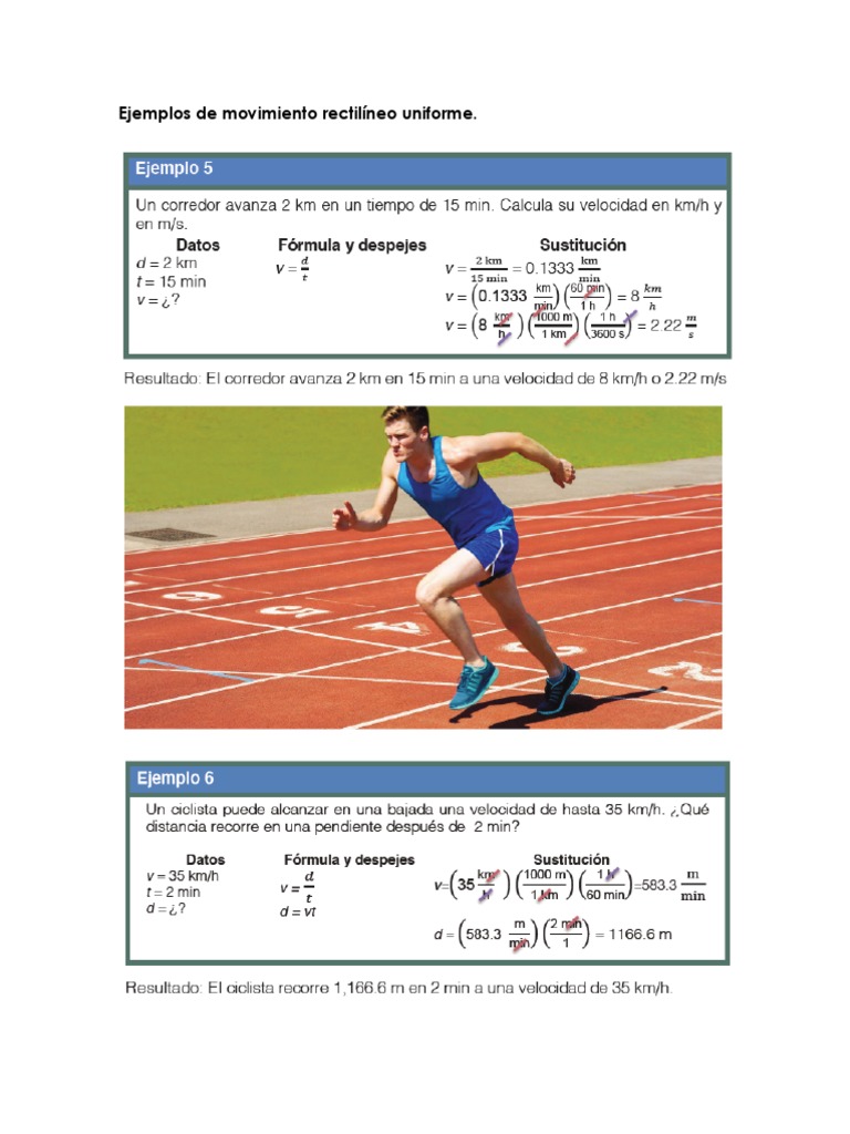 Ejemplos de movimiento rectilíneo uniforme | PDF