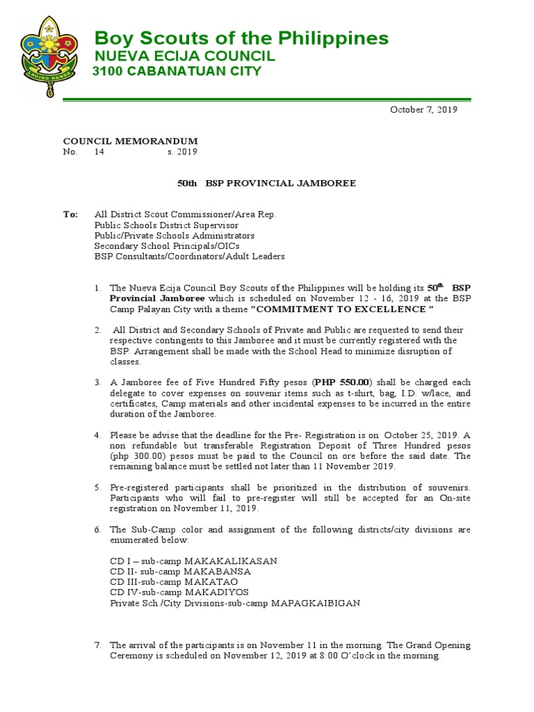 Boy Scouts of The Philippines: Nueva Ecija Council | PDF