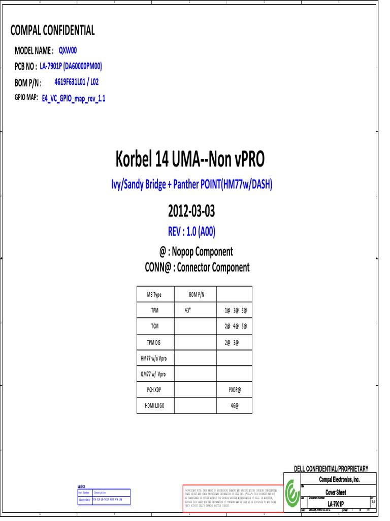 Compal La-7901p r1.0 Schematics | Download Free PDF | Usb | Computer ...