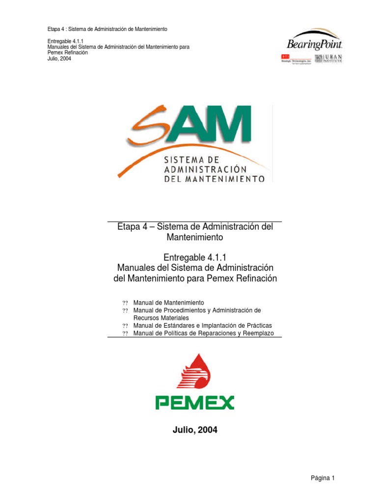 Manual de Mantenimiento para Pemex | PDF | Planificación | Informática