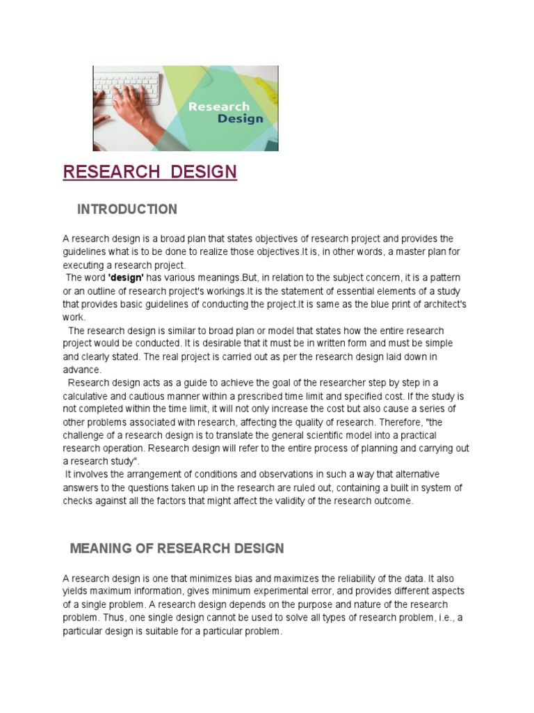 Research Design: Definition, Types and Characteristics | PDF | Research ...