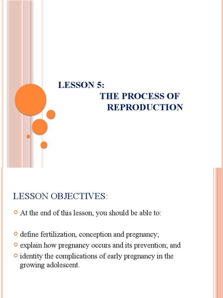 Lesson 5-The Process of Reproduction | PDF | Birth Control | Menstrual ...