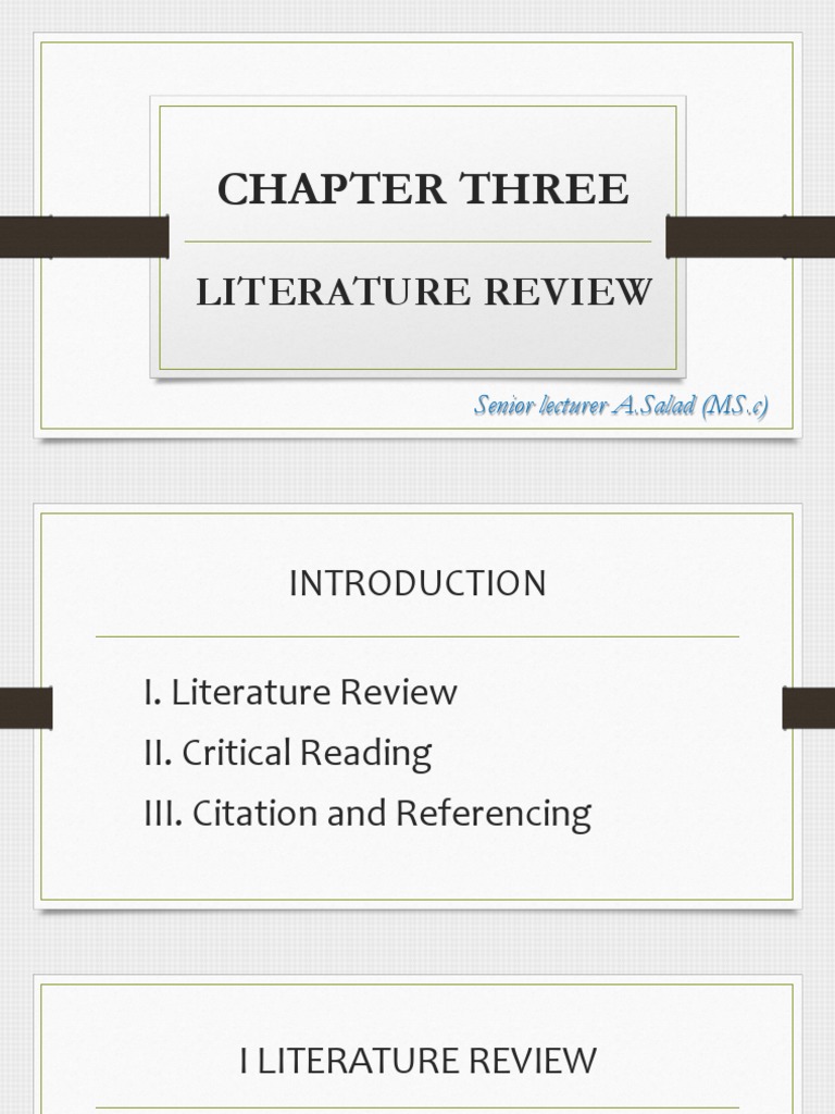 Chapter 3-Literature Review | PDF | Literature Review | Thesis