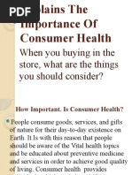 Components of Consumer Health | PDF | Health Care | Health Professional