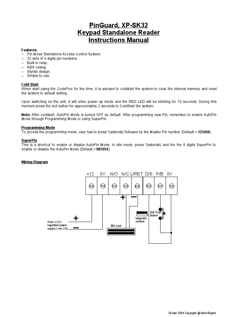 KNX Room PinGuard XP-SK32 User Manual | PDF | Personal Identification ...