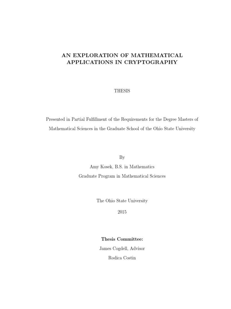 An Exploration of Mathematical Applications in Cryptography | PDF ...