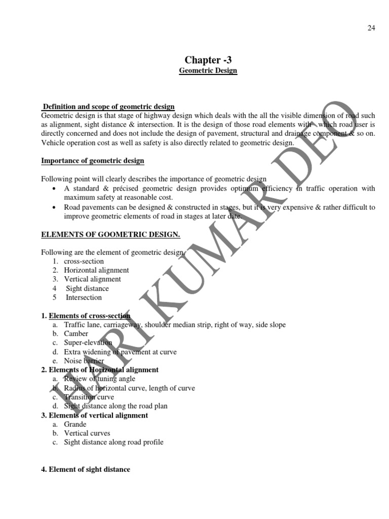 Chapter - 3: Geometric Design | PDF | Traffic | Lane