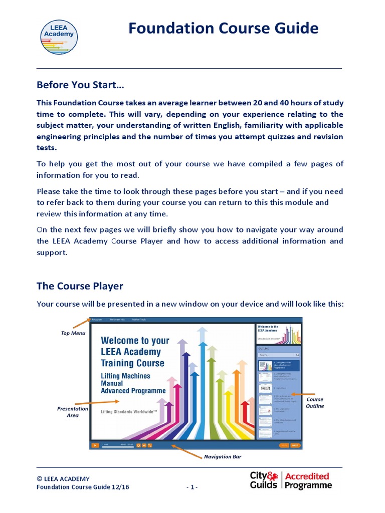 Foundation Course E-Learning Course Guide v1.0 Dec 16 | PDF ...