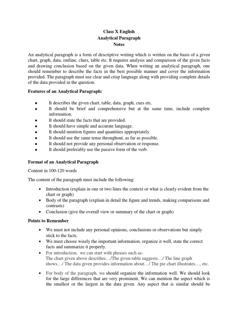 Class 10 Analytical Paragraph Guide | PDF | Data | Chart