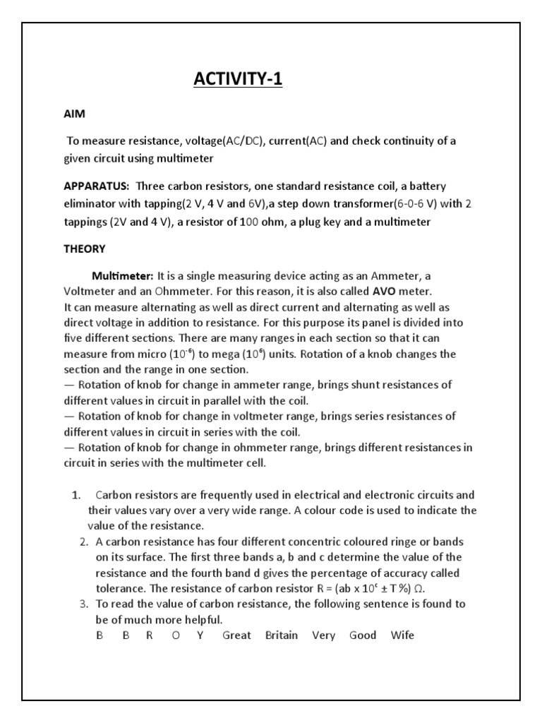 Phy File | PDF | Diffraction | Resistor