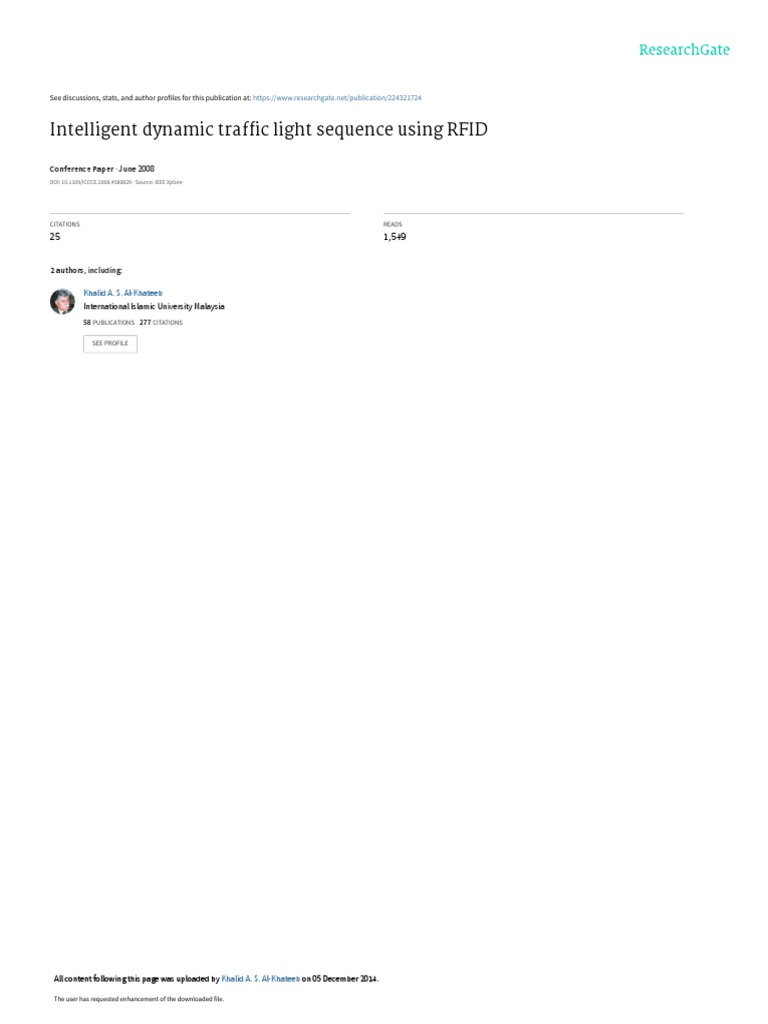 Intelligent Dynamic Traffic Light Sequence Using Real-Time RFID Vehicle ...