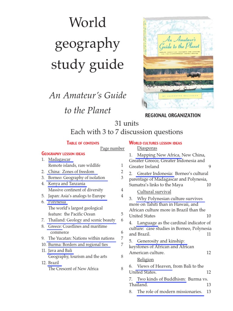 World Geography Study Guide: An Amateur's Guide To The Planet | PDF ...