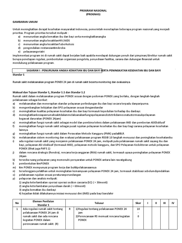 Instrumen Prognas SNARS 1.1 | PDF