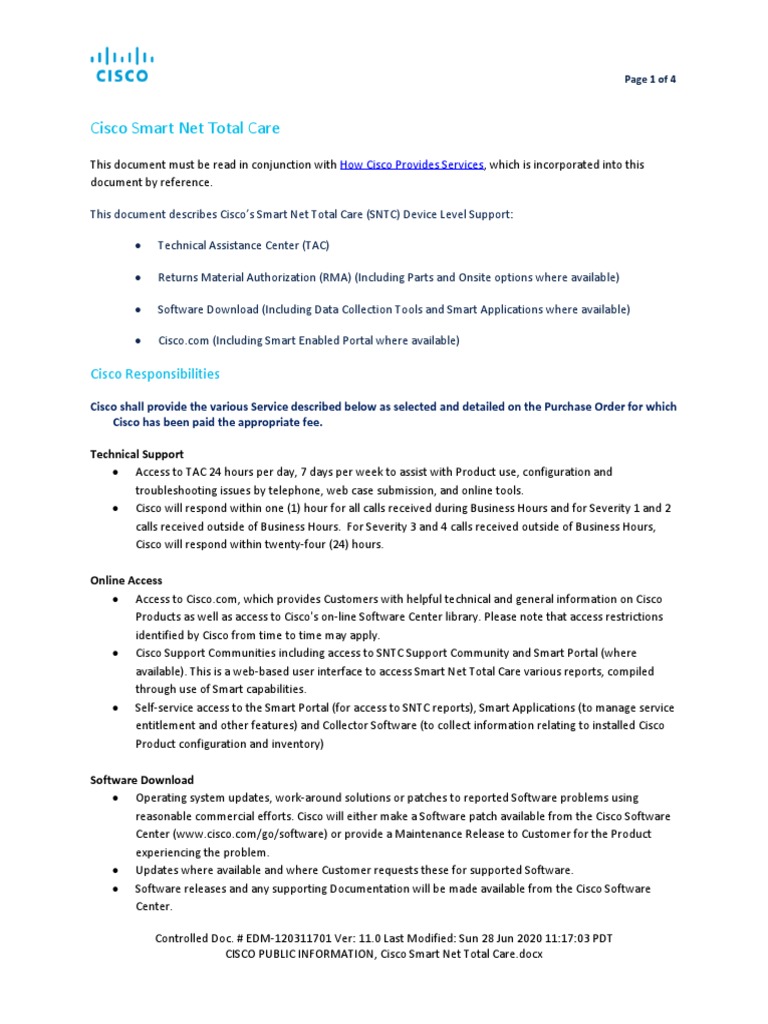 Cisco Smart Net Total Care | PDF