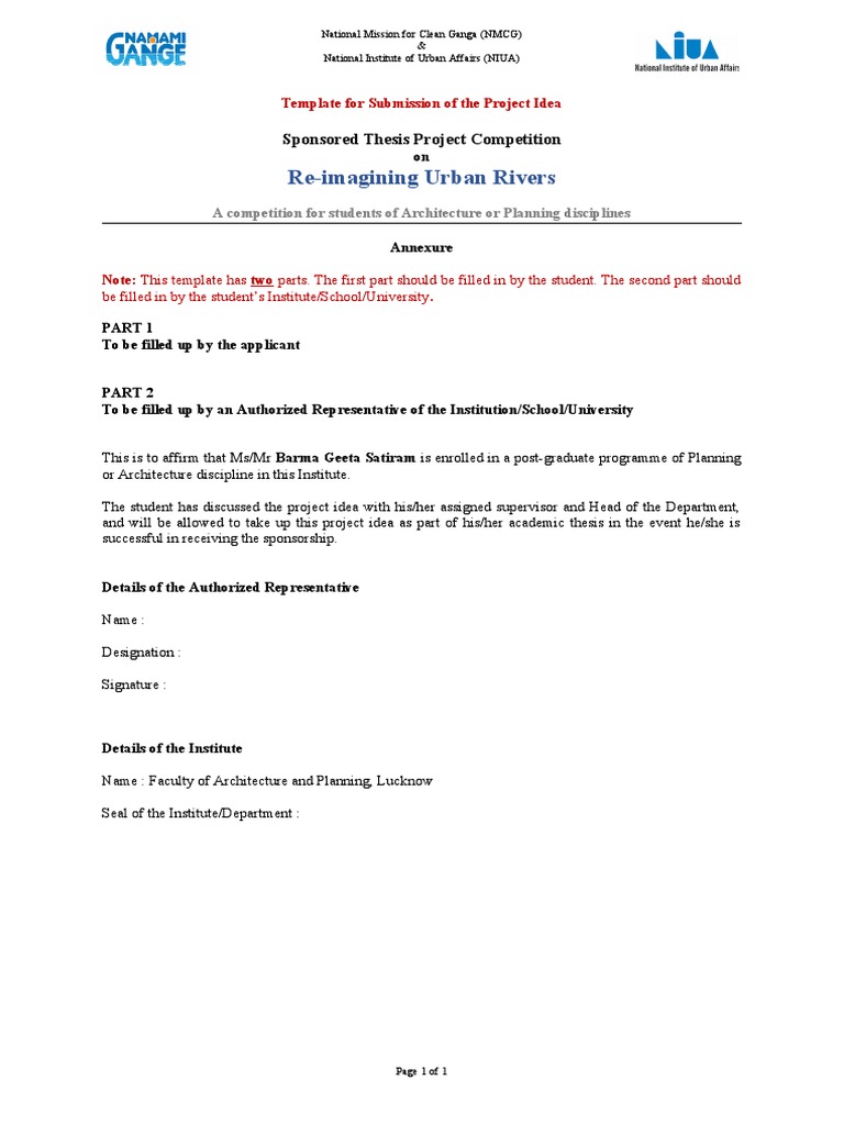Project Idea Submission Template for Urban Rivers | PDF | Art